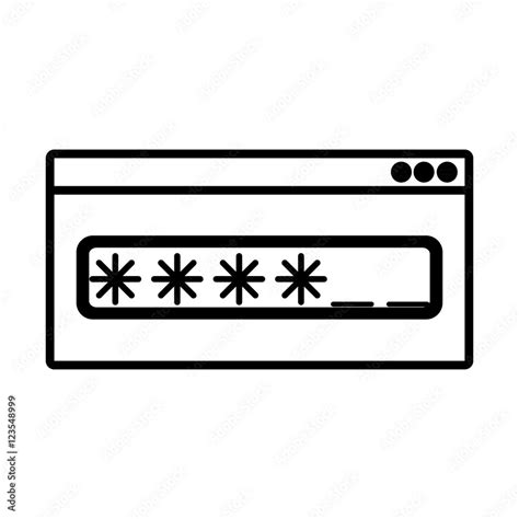 Silhouette Password Text Box With Key Vector Illustration Stock Vector