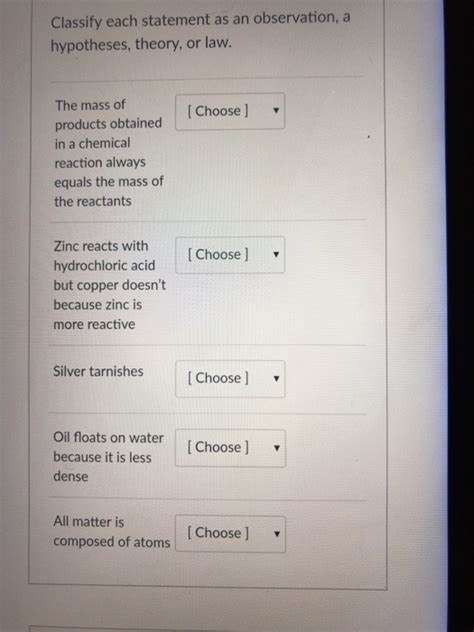 Solved Classify Each Statement As An Observation A