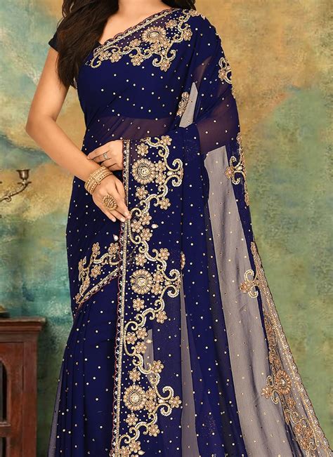 Buy Latest Blue Sarees Online Shopping At Cbazaar