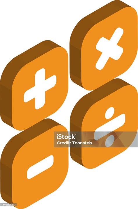 더하기 빼기 곱하기 3d 아이소메트릭 스타일의 나누기 단추 그림 감소에 대한 스톡 벡터 아트 및 기타 이미지 감소 계산기 계산함 Istock