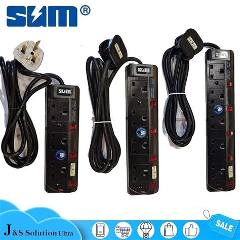 Sum 3 Gang Extension Socket And Surge Protector 2 Meter 3 Socket