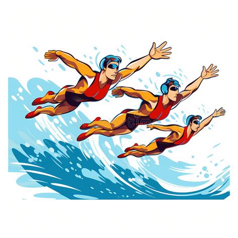Swimming Olympic Games Cartoon Clip Art Stock Illustration