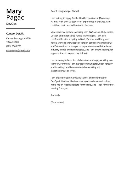 Devops Cover Letter Example For 2024