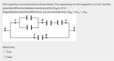 Five Capacitors Are Connected As Shown Below The Capacitance Of Each