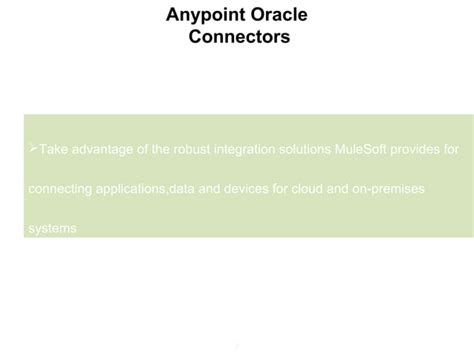 Oracle Connector Ppt