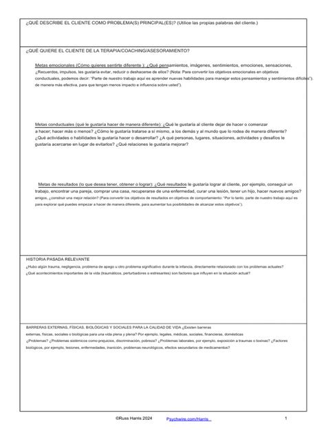 Act Case Formulation Worksheet Updated June 2024 Version Russ