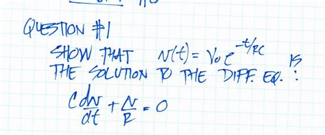 Solved QUESTION ISHOW THAT V T V0e TRCTHE SOLUTION P THE Chegg Com