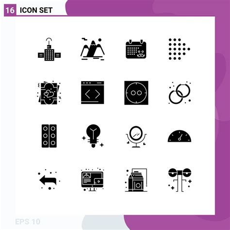Set Of 16 Modern Ui Icons Symbols Signs For Romance Invite Calender