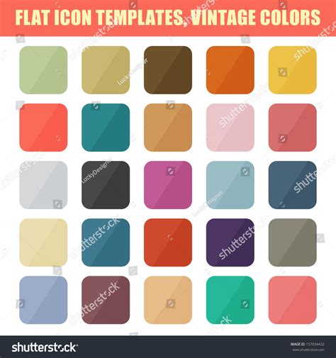 플랫 앱 아이콘 템플릿 배경 집합빈티지 스톡 일러스트 157034432 Shutterstock
