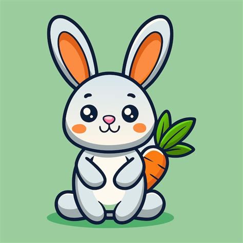 Download Cute Rabbit Holding Carrot Cartoon Vector Icon Illustration