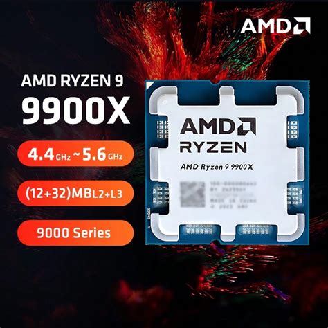 Amd Cpu R9 9900x Con 12 Núcleos Y 24 Hilos Zen 5 Con Velocidad Máxima