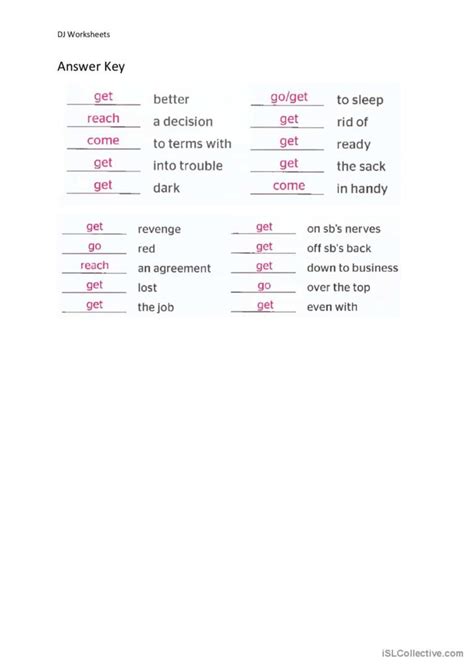 Collocations And Expressions 1 English Esl Worksheets Pdf And Doc