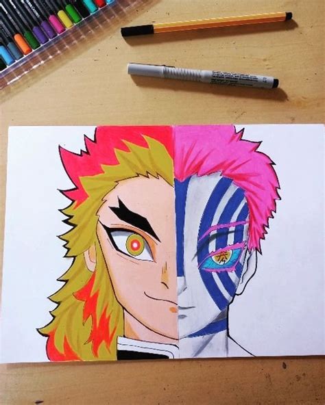 Rengoku Vs Akaza Demon Slayer Fanart Demon Slayer Art Drawings
