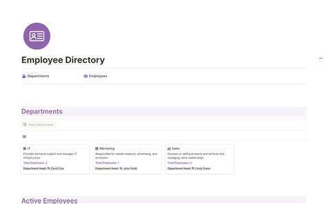 Employee Directory By Notionhr Notion Template