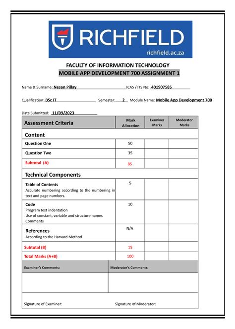 Mobile App Development 700 Assignment 1 FACULTY OF INFORMATION