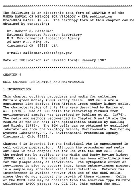 Around Lab News En Usepa Manual Of Methods For Virology