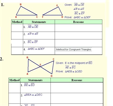 Geometry Practice With Congruent Triangle Proofs