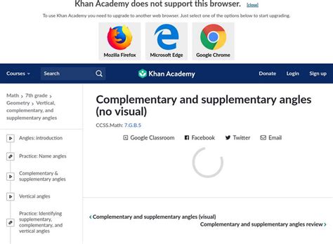 Khan Academy Complementary And Supplementary Angles No Visual Unknown Type For 7th Grade