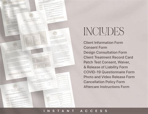 Pmu Forms Canva Microblading Forms Editable Esthetician Templates