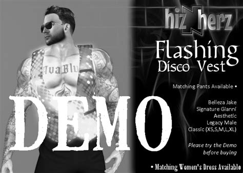 Second Life Marketplace Hiznherz Flashing Disco Vest Unpacker Hud