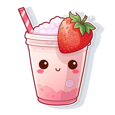 Premium Photo Kawaii Strawberry Milk