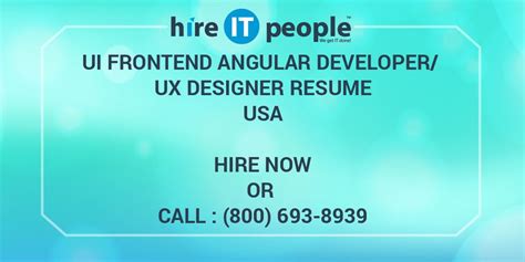 Ui Frontend Angular Developer Ux Designer Resume Hire It People We