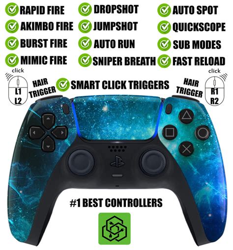 Blue Nebula Mods Smart Click Hair Trigger Wireless Modded Controller For Ps5