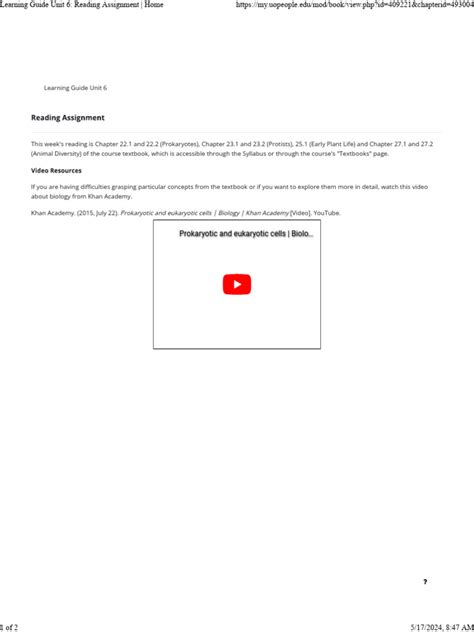 Biol 1301 Learning Guide Unit 6 Reading Assignment Home Pdf