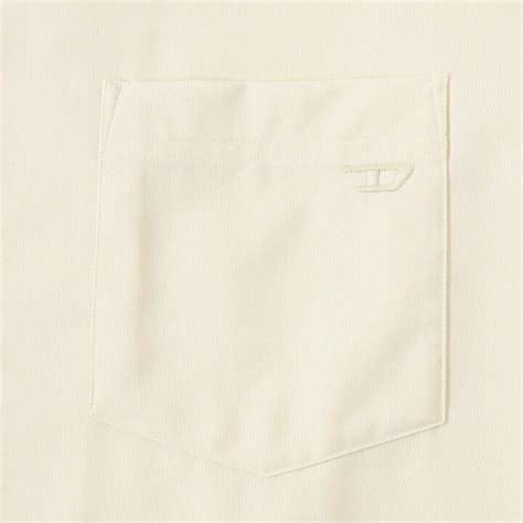 【楽天市場】 Diesel ディーゼル メンズ ワンポイント刺繍ロゴ オープンカラー シンプル 長袖シャツ【s Wooly】【サイズl】【1サイズ程大きめのサイズ感】【アイボリー】die M