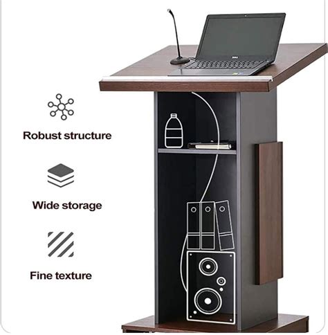Npeeson Portable Lectern Stand With Locking Wheels And India Ubuy