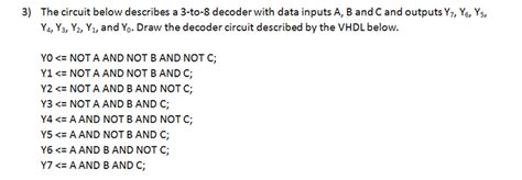 Solved The Circuit Below Describes A 3 To 8 Decoder With Chegg
