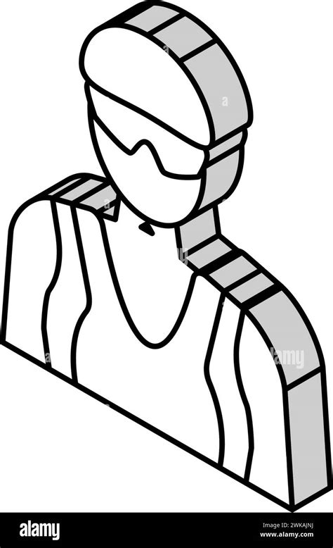 Female Cyclist Isometric Icon Vector Illustration Stock Vector Image