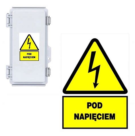 Tablica Znak Samoprzylepny POD NAPIĘCIEM x mm ERLI pl