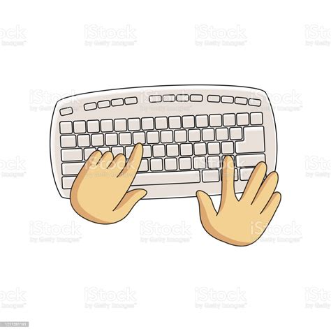 wireless compact keyboard without numlock and user hands isolated on