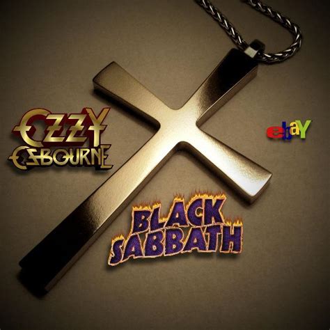 Black Sabbath Ozzy Style Cross Stainless Steel Necklace Pendant