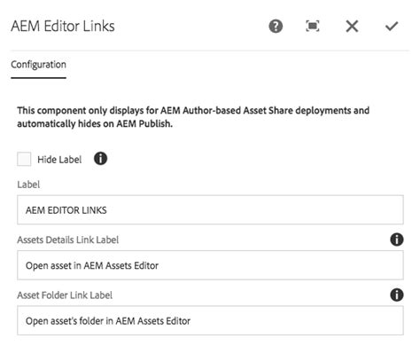 Aem Editor Links Asset Share Commons