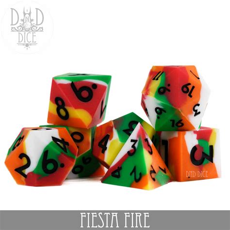 Fiesta Fire Silicone Dice Set
