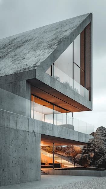 Premium Photo Modern Architecture In A Triangular Shape With Steel Concrete And Glass Elements