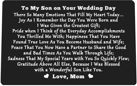 Amazon Xiahuyu Son Wedding Gifts From Mom Engraved Wallet Insert