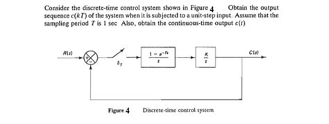 Consider The Discrete Time Control System Shown In Figure 4 Obtain