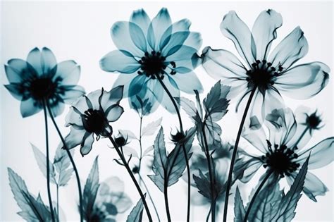Premium AI Image Flower Xray Background Pastel Leaf Beautiful Floral Blossom Spring Nature