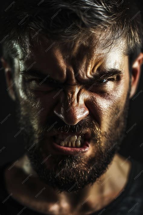 Premium Photo Portrait Of A Man With A Beard On A Black Background