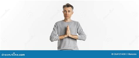 Image Of Sad Middle Aged Man Begging For Help Need Something And