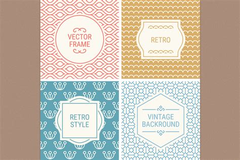 Mono Line Frames And Patterns By Miu Miu TheHungryJPEG