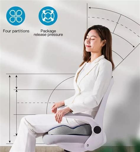 Almohada de dona para aliviar el dolor de coxis cojín de asiento de espuma viscoelástica
