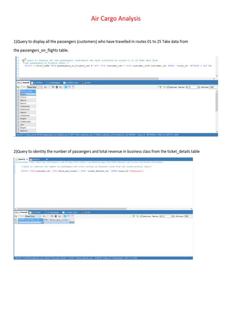 Sql Air Cargo Project Pdf