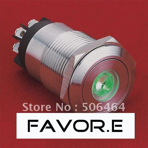Stainless Steel 19mm Ip65 Dot Illuminated Metal Led Signal Lamp Screw
