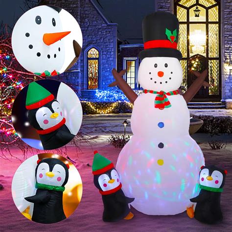 Dawdix Muñeco De Nieve Inflable De 8 Pies Muñeco De Nieve Inflable Con