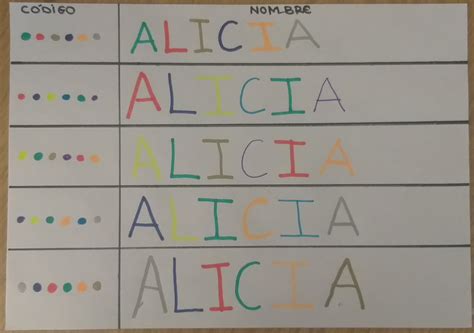 ALGOPEKES MI NOMBRE CON CÓDIGO DE COLOR