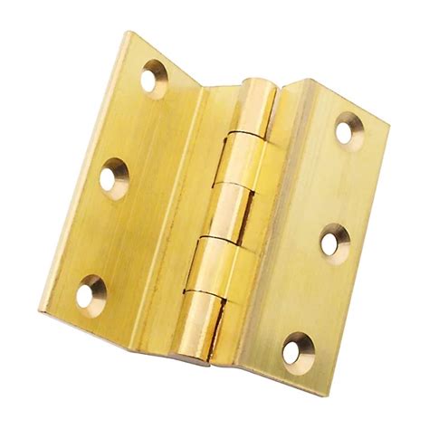 Afit Self Colour Rebated Cranked Stormproof Hinges 25 Drawn Brass